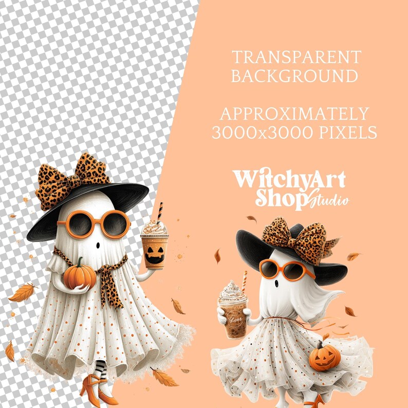 Ghost Girly Pumpkin Spice Fall Autumn PNG Printable Halloween Lover ...