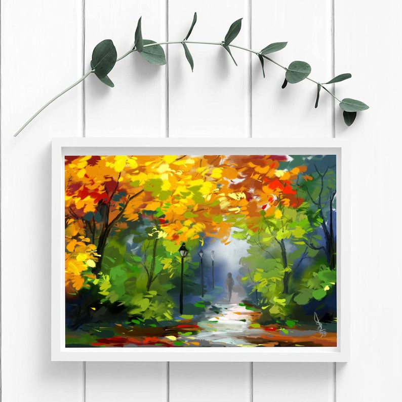 Vibrant Forest Acrylic Landscape Painting Abstract Nature Acrylic ...