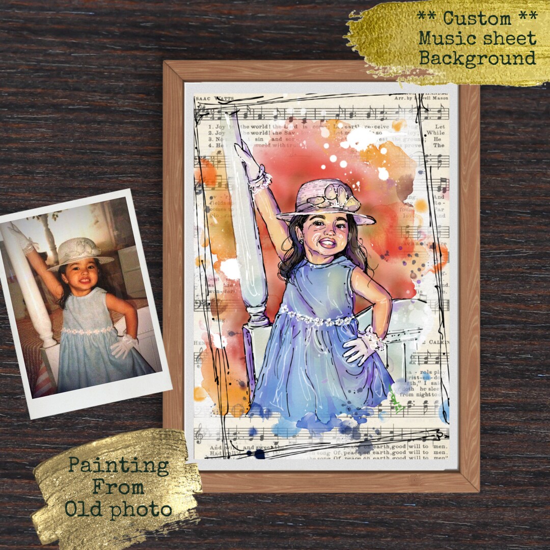 Digital Watercolor Portrait of 1 Custom Memory Art Commission ...