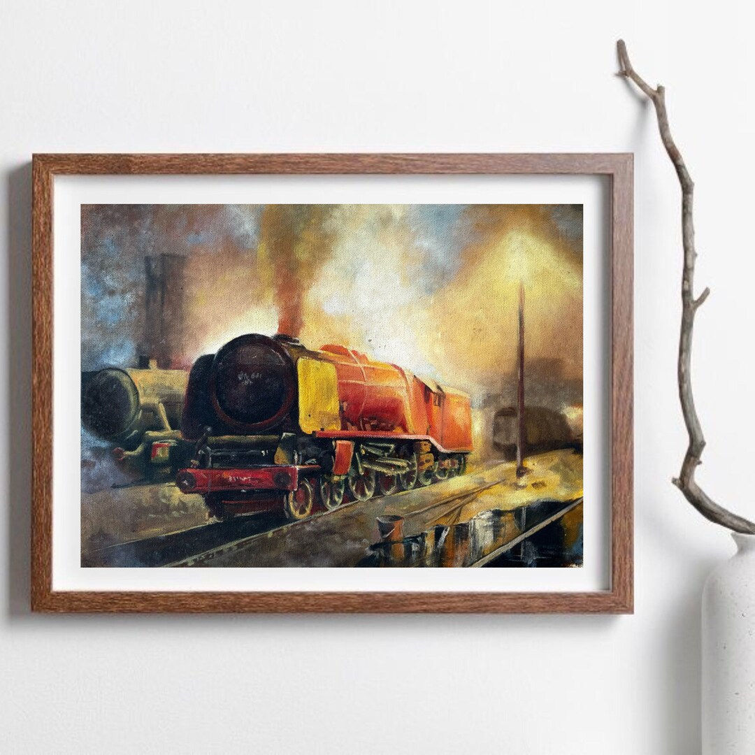 Retro Steam Engine Decor for Office Men's Room Train Wall Decoration ...