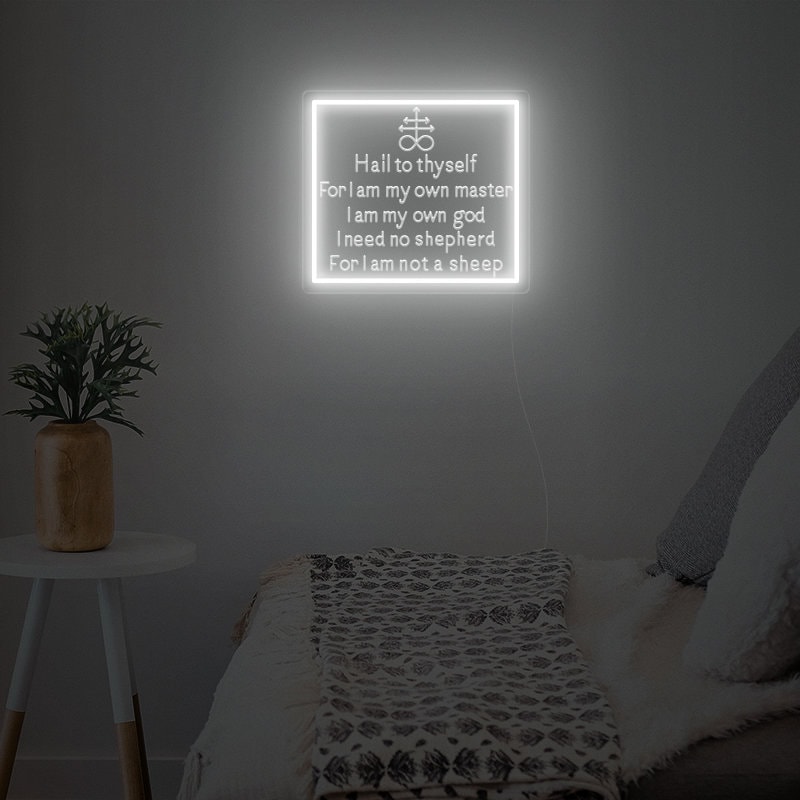 Hail to Thyself LED Neon Sign Hail Satanic Hail Yourself - Etsy