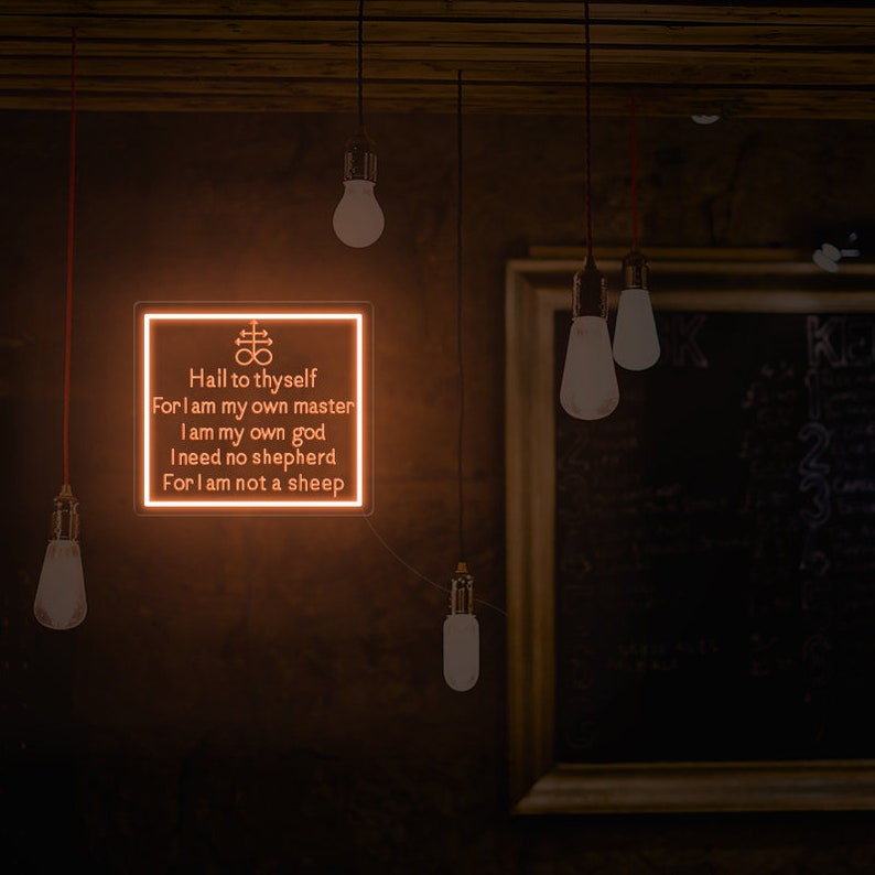 Hail to Thyself LED Neon Sign Hail Satanic Hail Yourself - Etsy