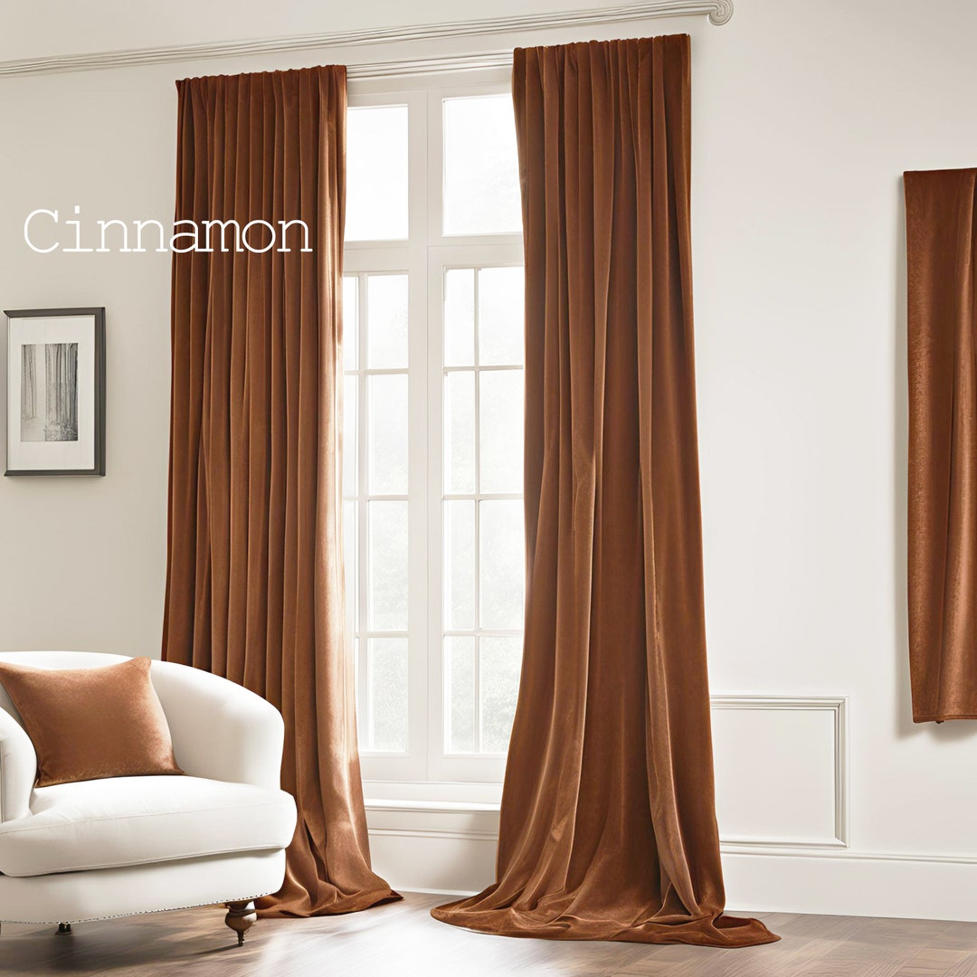 Velvet Curtain Panels for Living Room, Bedroom, Custom Size Velvet ...