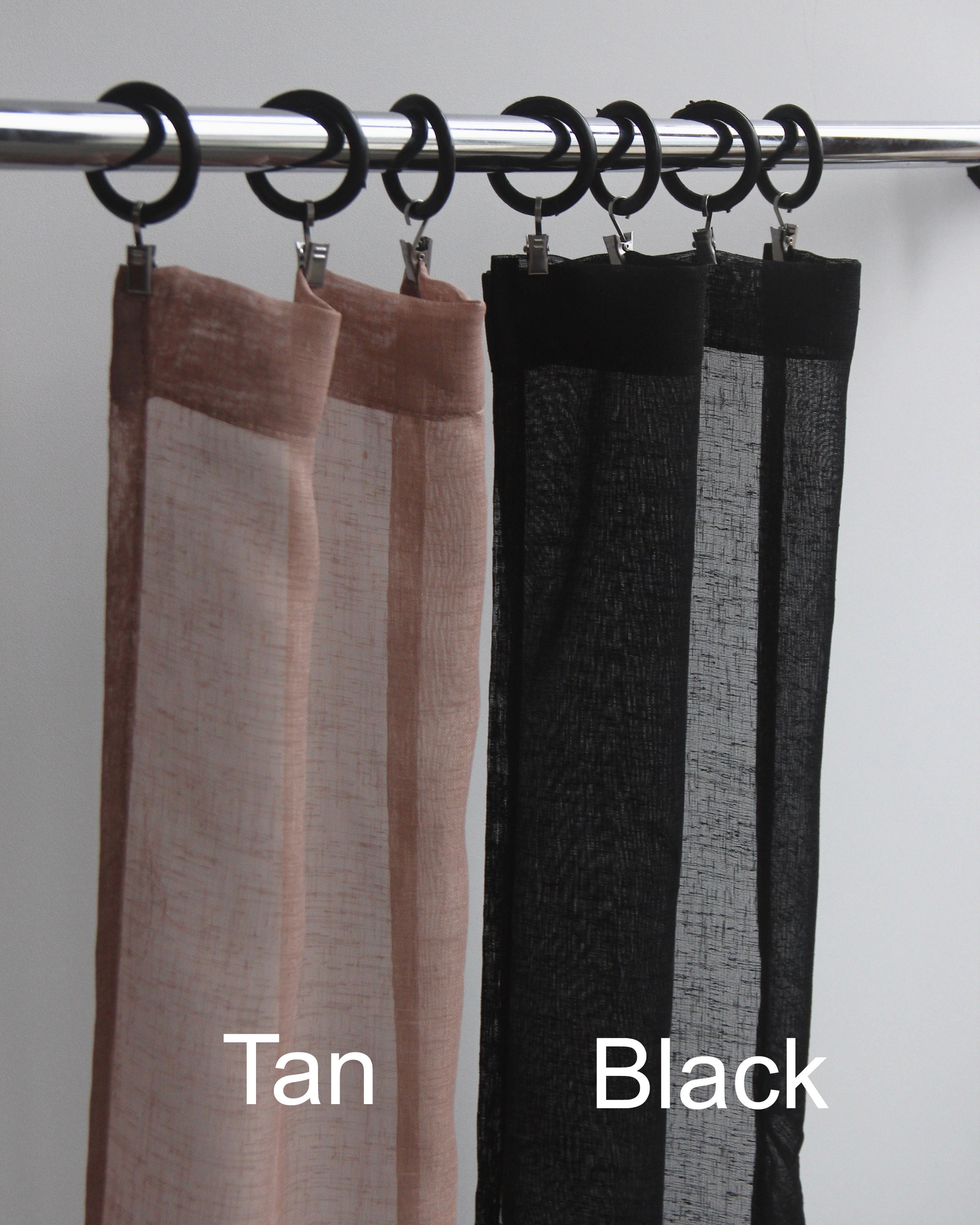 Extra Long Linen Sheer Curtain Panels for Living Room, 8 Colors, Sheer ...