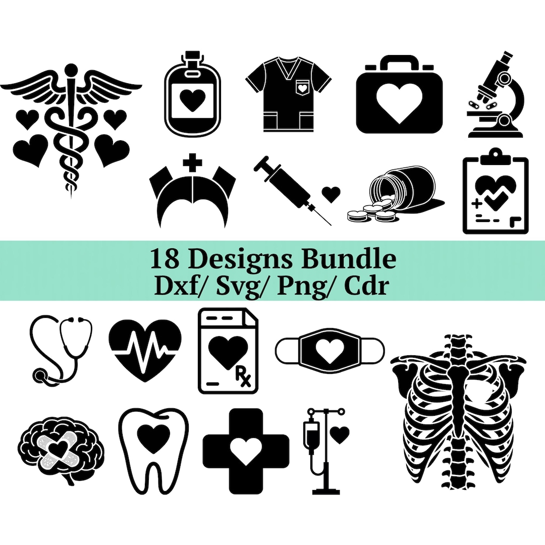 Medical Svg Bundle, 18 Nurse Life Png, Doctor Heart Dxf, Healthcare ...