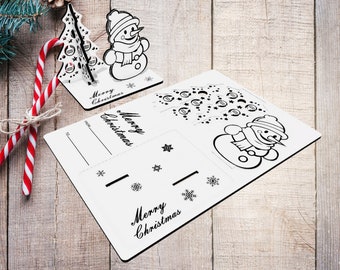 Christmas Card Laser Cut Files, Christmas Tree Gift, Christmas Souvenir ...