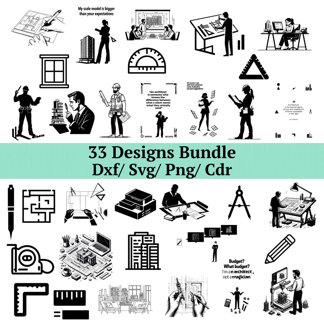 Architect Svg Bundle, Blueprint Clipart, Construction Engineer ...