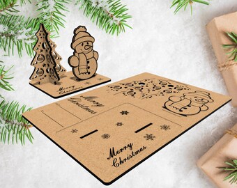 Christmas Card Laser Cut Files, Christmas Tree Gift, Christmas Souvenir ...