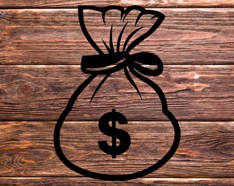 Money Bag Svg | Bag Full With Money Clipart | Bundled Cash Cut File ...