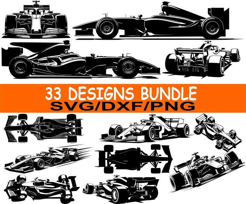 33 Formula Racing Svg Bundle / F1 Car Svg / Motorsport Dxf / Racing Car ...