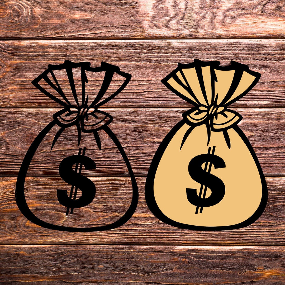 Money Bag Package SVG, Clipart, Cricut, Marked Money Bag, Dollar Svg ...