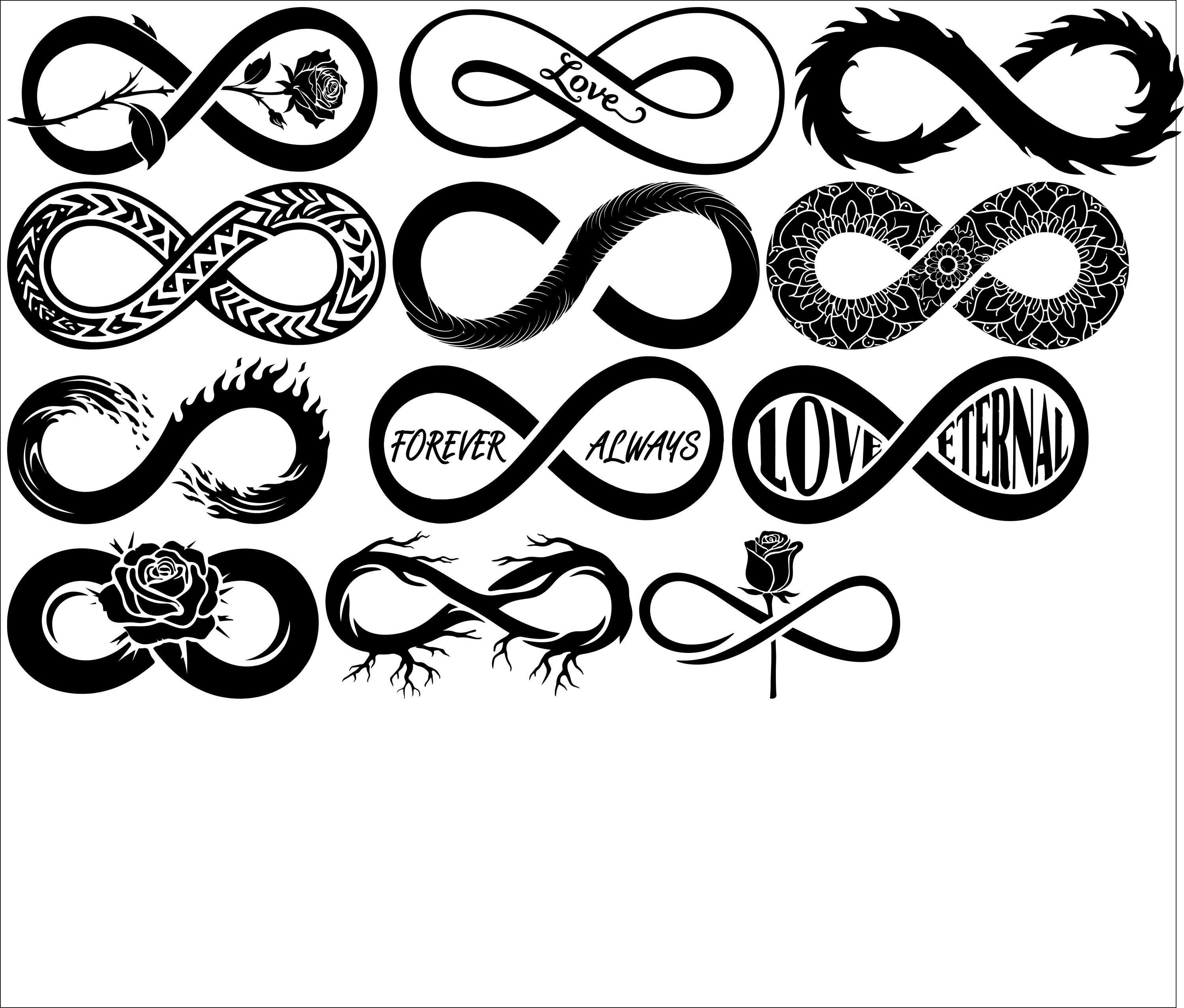 Infinity Symbol Svg Bundle 24, Love Friends Forever Eternity Signs ...