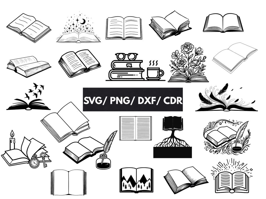 Books SVG | Reading Dxf | Book Lover Png | Book Cut File | Books Cricut ...