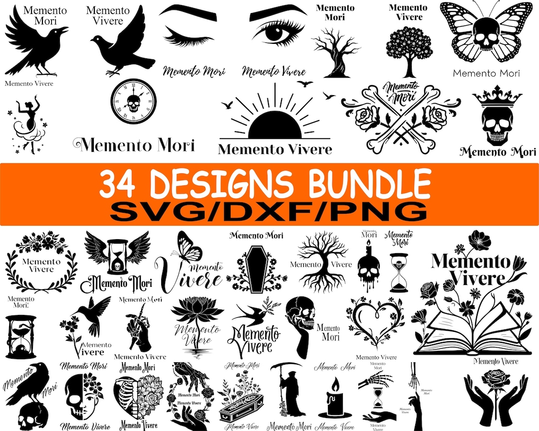 34 Memento Mori Svg Bundle / Memento Vivere Quotes Png / Gothic Skull ...