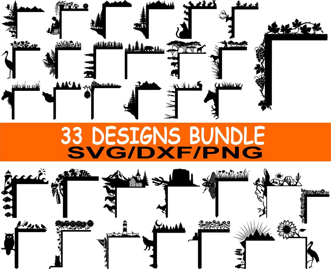 33 Nature Corner Sign Svg Bundle / Door Frame Corner Panels Png ...