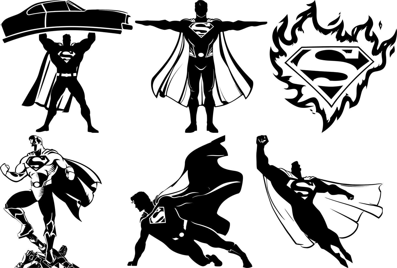 Hero Crest Silhouette Svg Bundle / Flying Strong Hero Emblem Png ...
