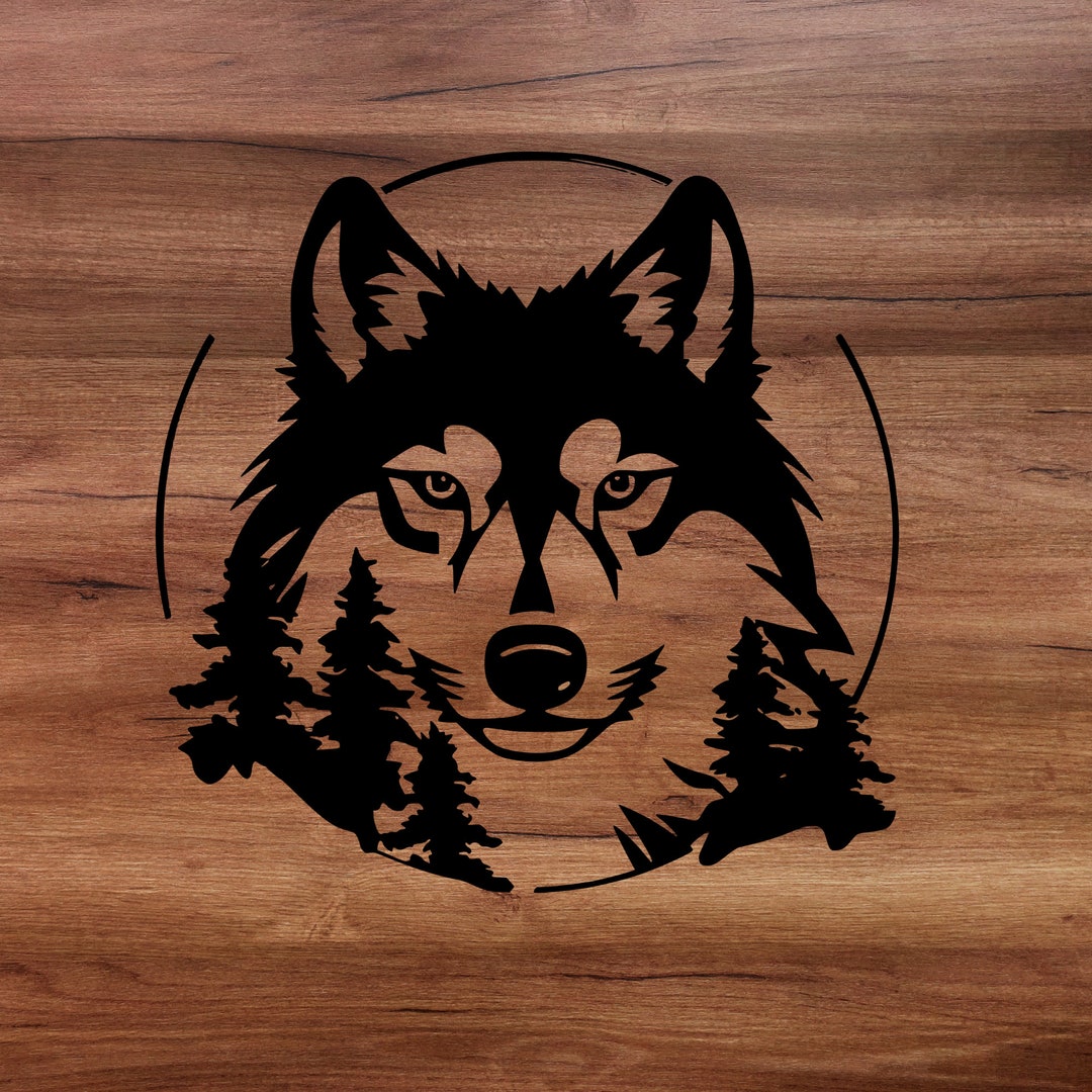 Wolf Howling at Moon DXF, Animals Cut File for Laser, Dxf for Plasma ...