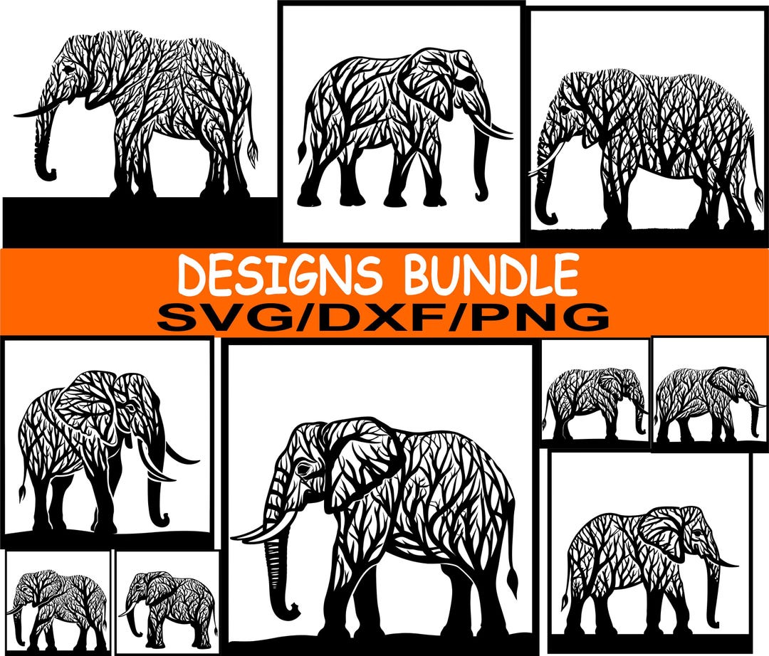 Elephant Svg Bundle, Safari Scene Svg, Elephant Svg Files, Floral ...