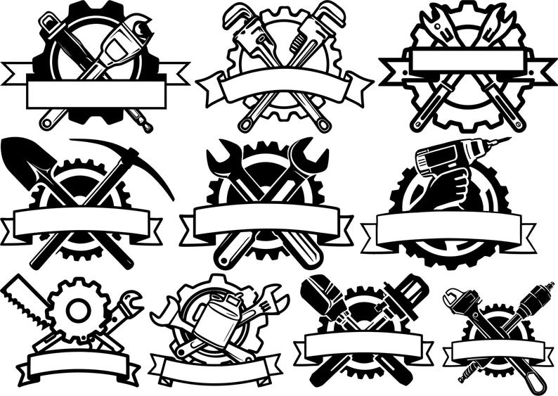 Tool Badge Svg Dxf Png Bundle, Mechanic Carpenter Electrician Plumber ...