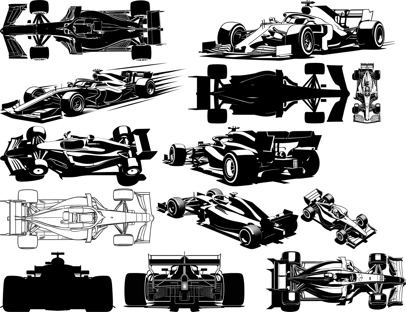 33 Formula Racing Svg Bundle / F1 Car Svg / Motorsport Dxf / Racing Car ...