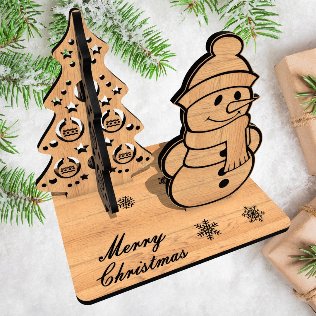 Christmas Card Laser Cut Files, Christmas Tree Gift, Christmas Souvenir ...