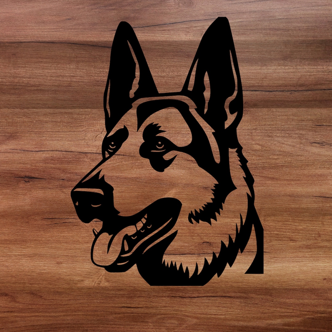 GERMAN SHEPHERD Svg, Smiling German Shepherd Svg Files for Laser, Svg ...