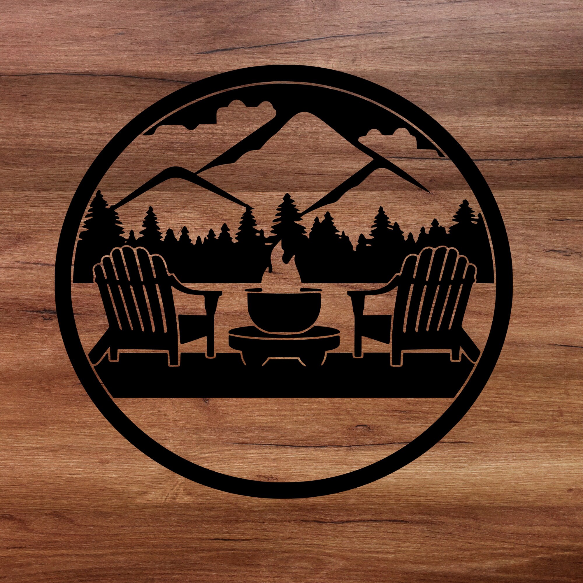 Lake Scene Chairs Dock Svg | Camping Svg | Adirondack Chairs Svg ...