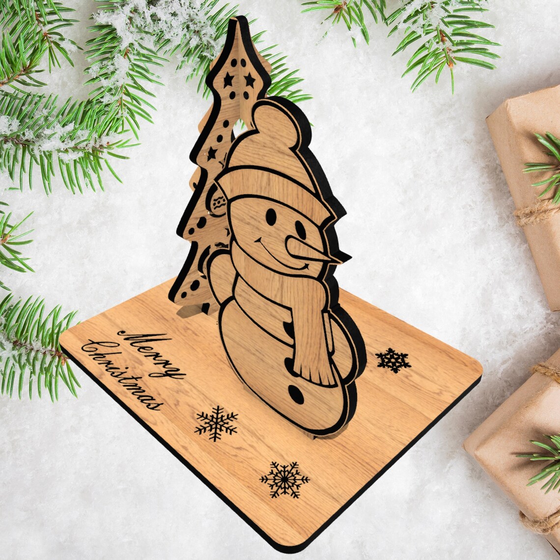 Christmas Card Laser Cut Files, Christmas Tree Gift, Christmas Souvenir ...