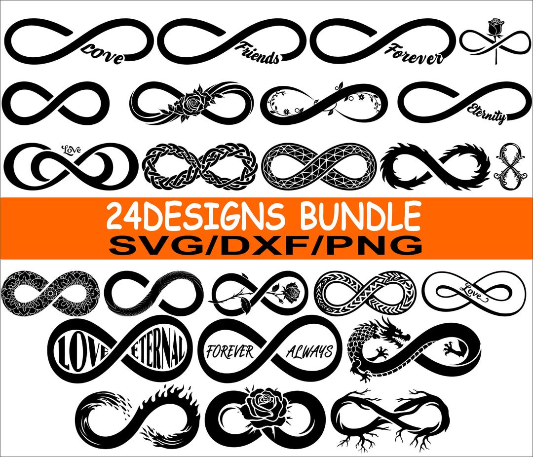 Infinity Symbol Svg Bundle 24, Love Friends Forever Eternity Signs ...