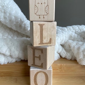 Personalized Classic Baby Wooden Blocks, Baby Shower Gift, Boho Nursery ...