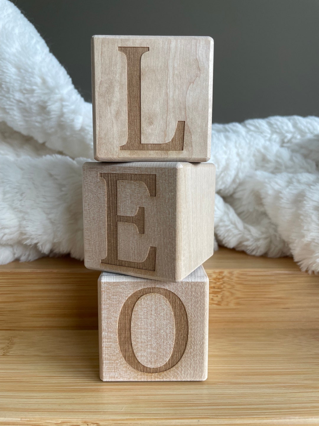 Personalized Classic Baby Wooden Blocks, Baby Shower Gift, Boho Nursery ...