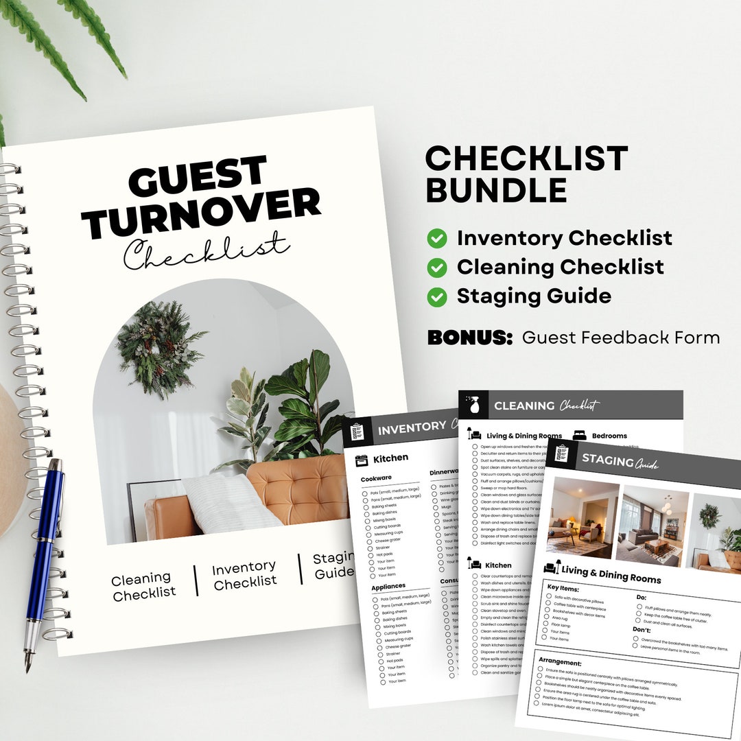 Airbnb Guest Turnover Template Airbnb Checklist Bundle Cleaning ...
