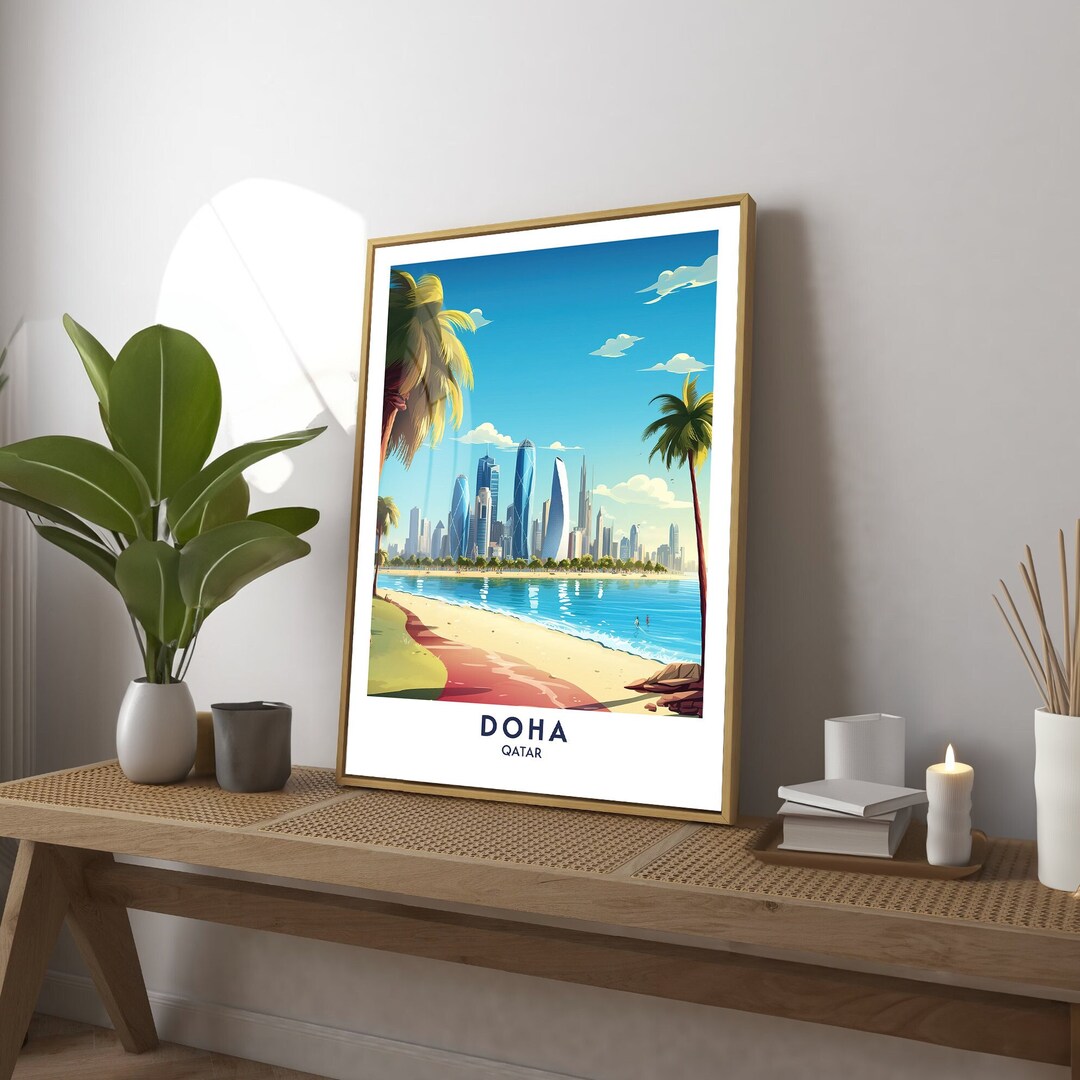 Doha Qatar Print Qatar Poster Travel Poster Hanging Poster Birthday ...