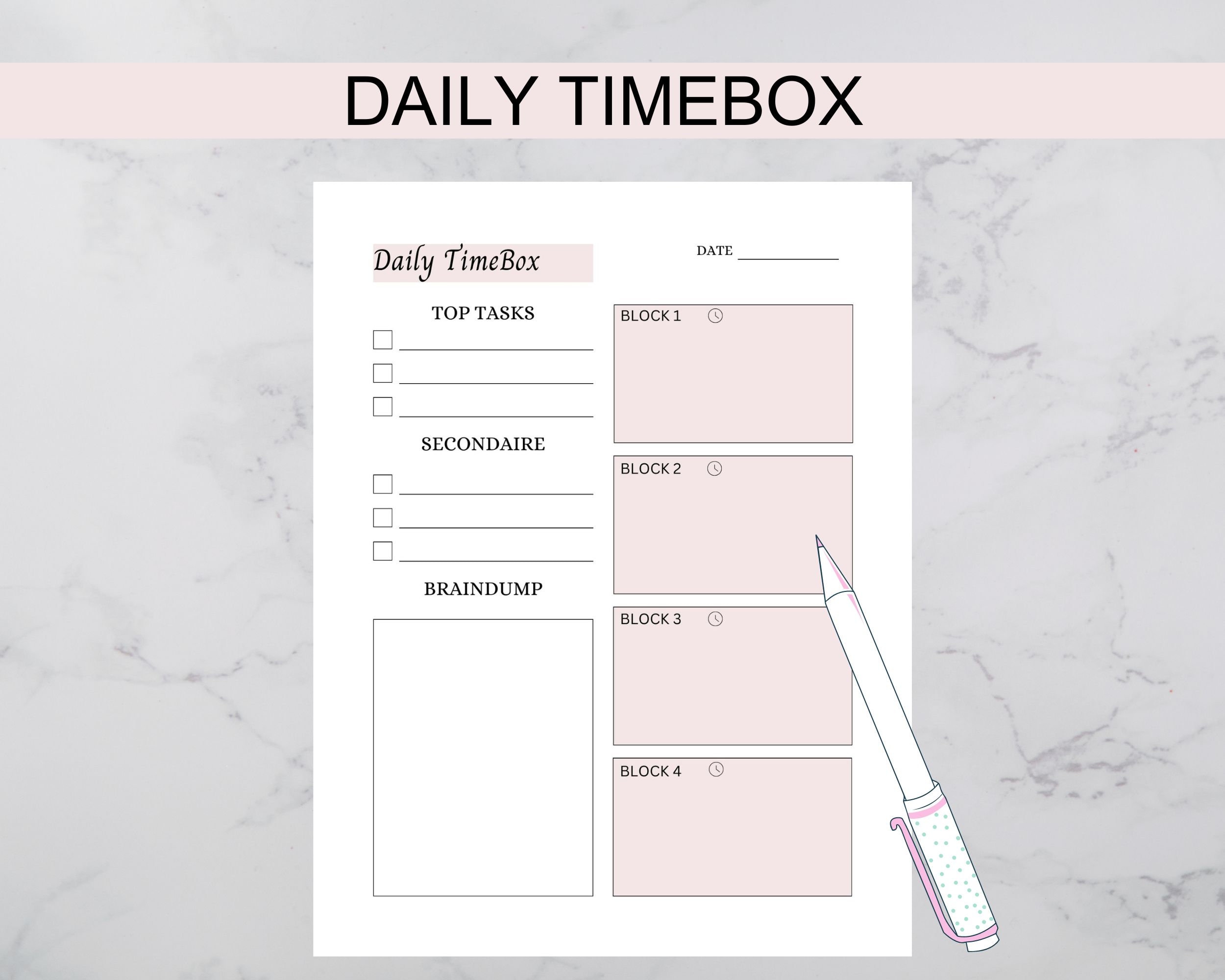 Timebox Planners for Digital Download Time Blocking Planner - Etsy