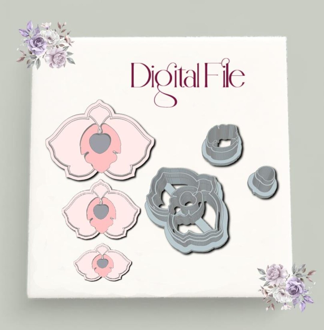 Orchid Flower Polymer Clay Cutter STL File – Chic Clay Earring Making ...