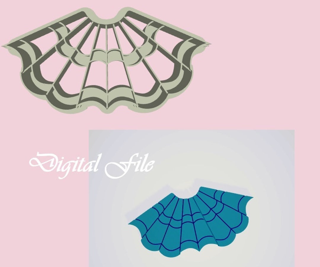 Necklace Chic Polymer Clay Cutter wavy Fan Digital STL File 1 Size - Etsy