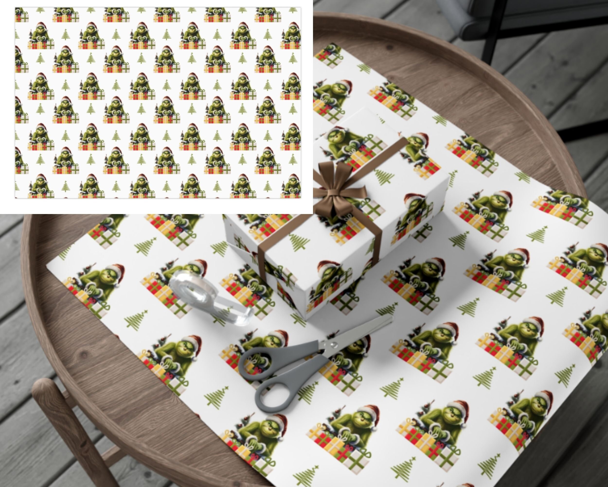 Grinch Digital Pattern Paper , Christmas Grinch Wrapping Paper ...