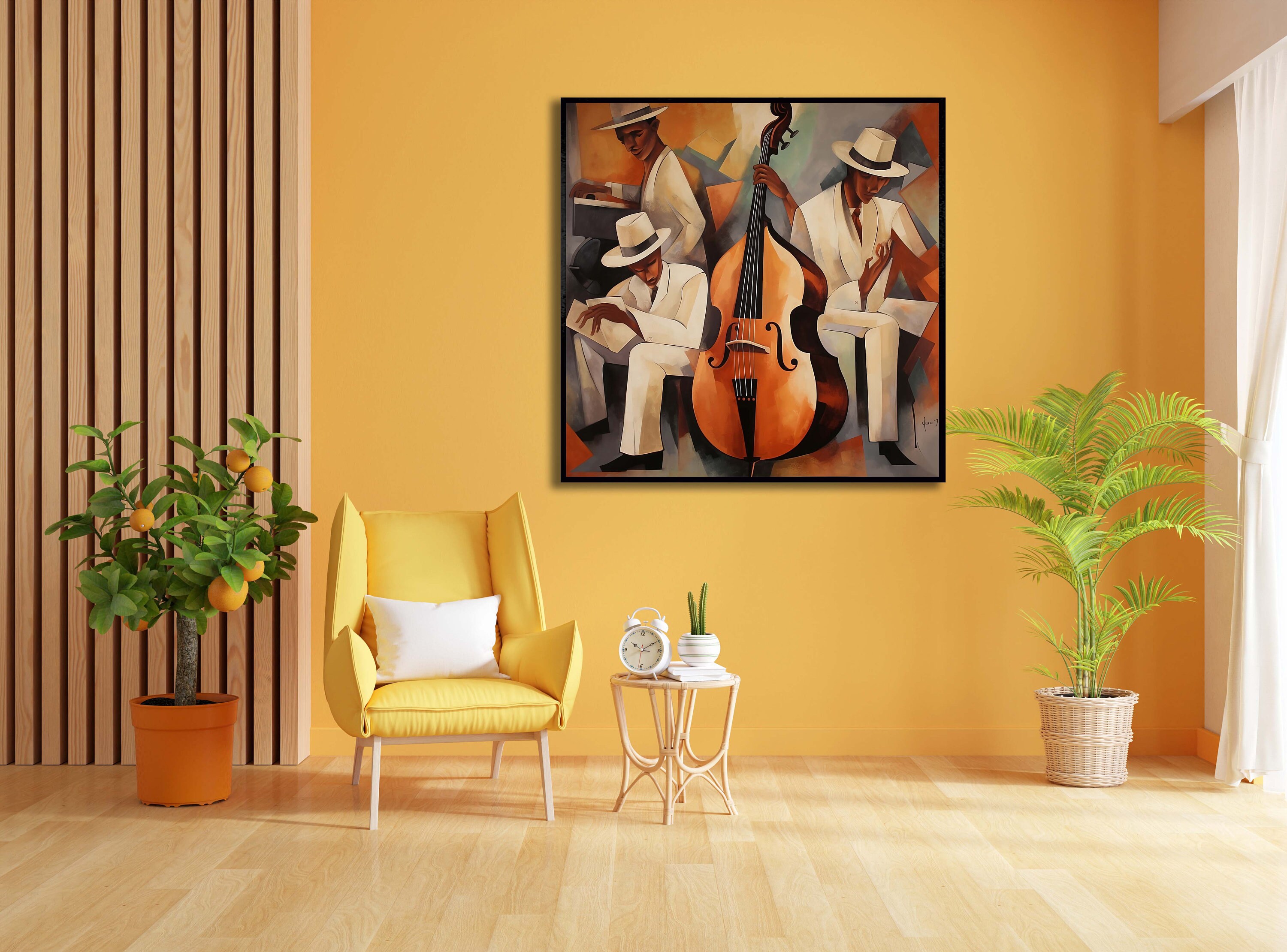 Violin Music Colourful Oil Painting Style Canvas Print, Classical Music ...