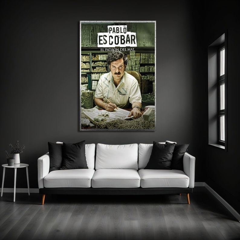 Pablo Escobar Vintage Poster, Mafia Canvas Print, Money Wall Art - Etsy