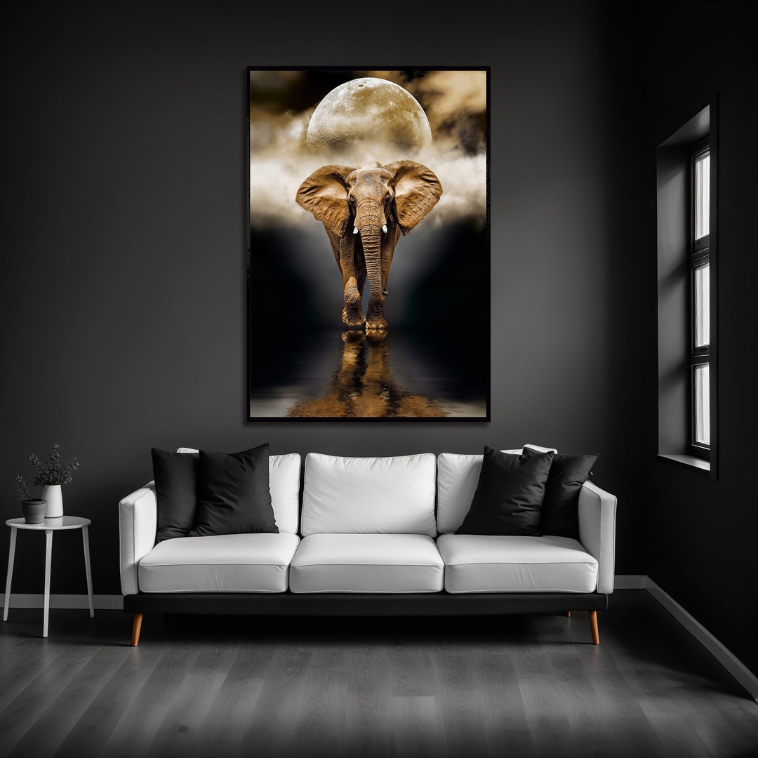 Elephant Wall Art Prints, Elephant Canvas Painting, Animal Canvas Art ...