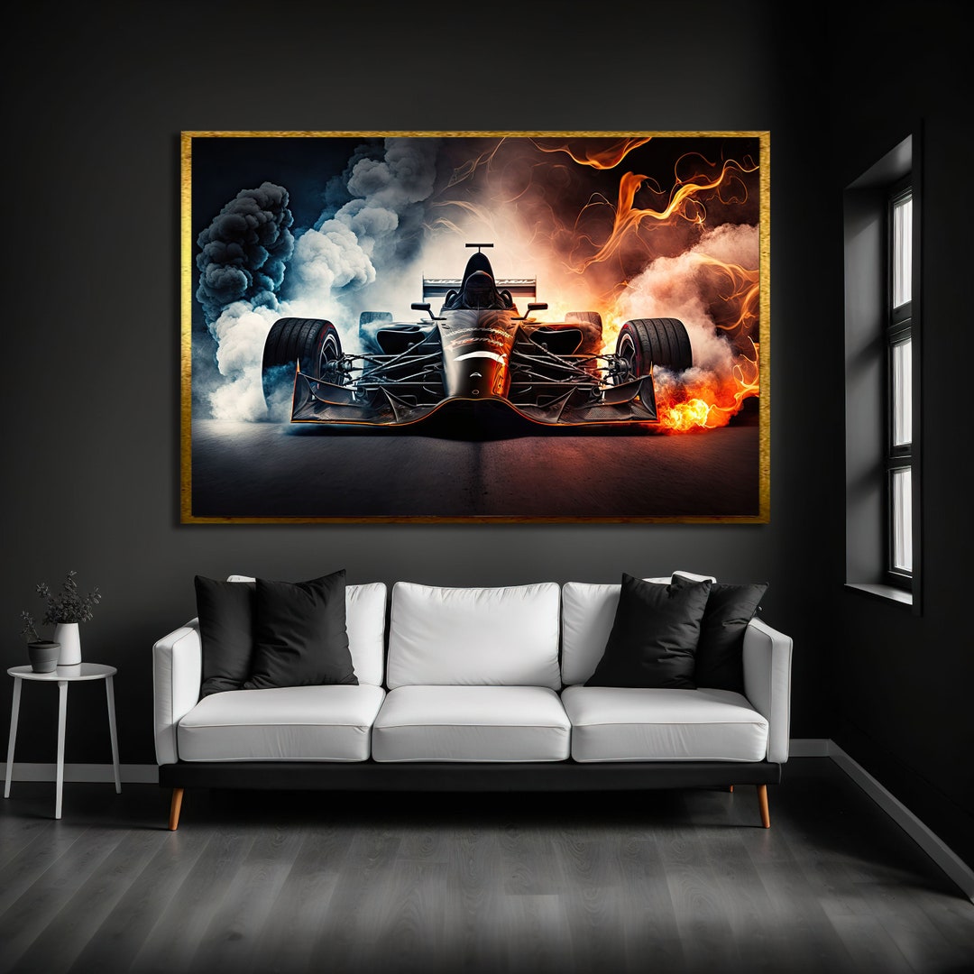 F1 Ferrari Car Canvas Wall Art, F1 Poster Wall Art Print, High Quality ...
