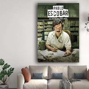Pablo Escobar Print, Vintage Poster, Mafia Wall Art, Pablo Escobar ...