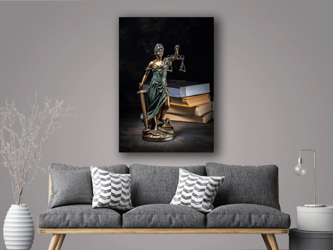 Scales of Justice Canvas Print, Law Office Wall Art, Lawyer Art Print ...
