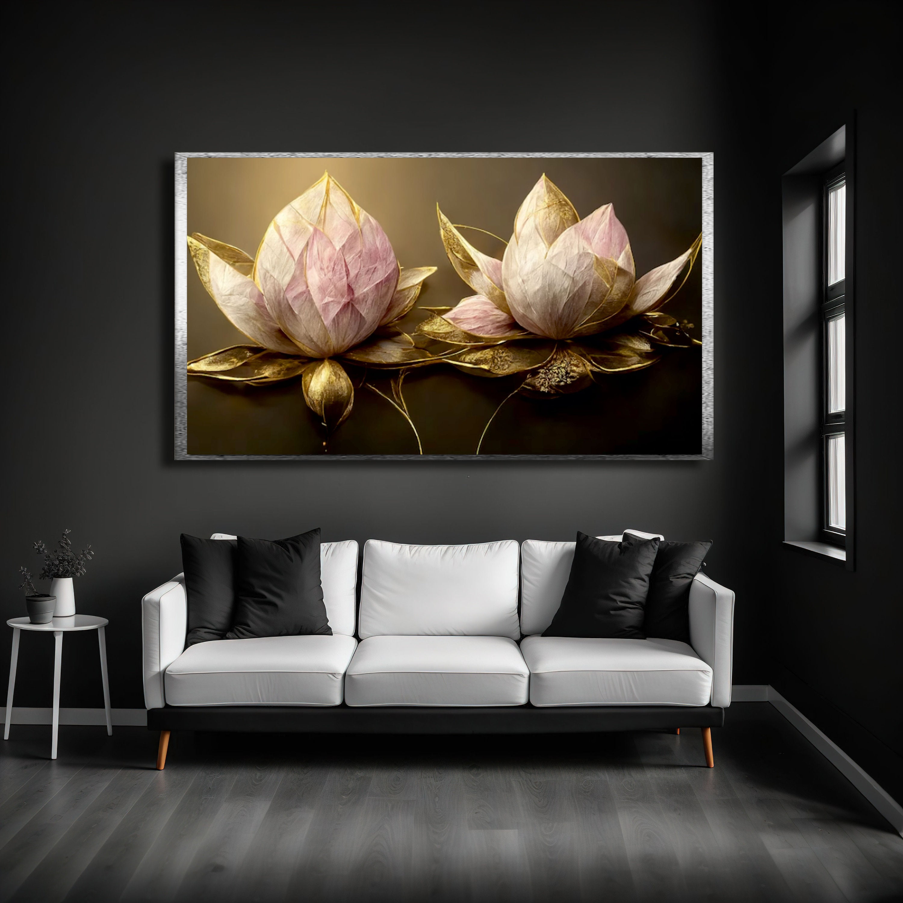 Lotus Flower Wall Decoration, Lotus Flower Canvas Wall Art, Lotus ...