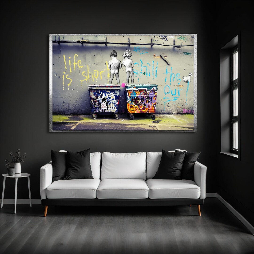 Banksy, Life is Short, Banksy Canvas, Banksy Artwork, Graffiti Wall Art ...
