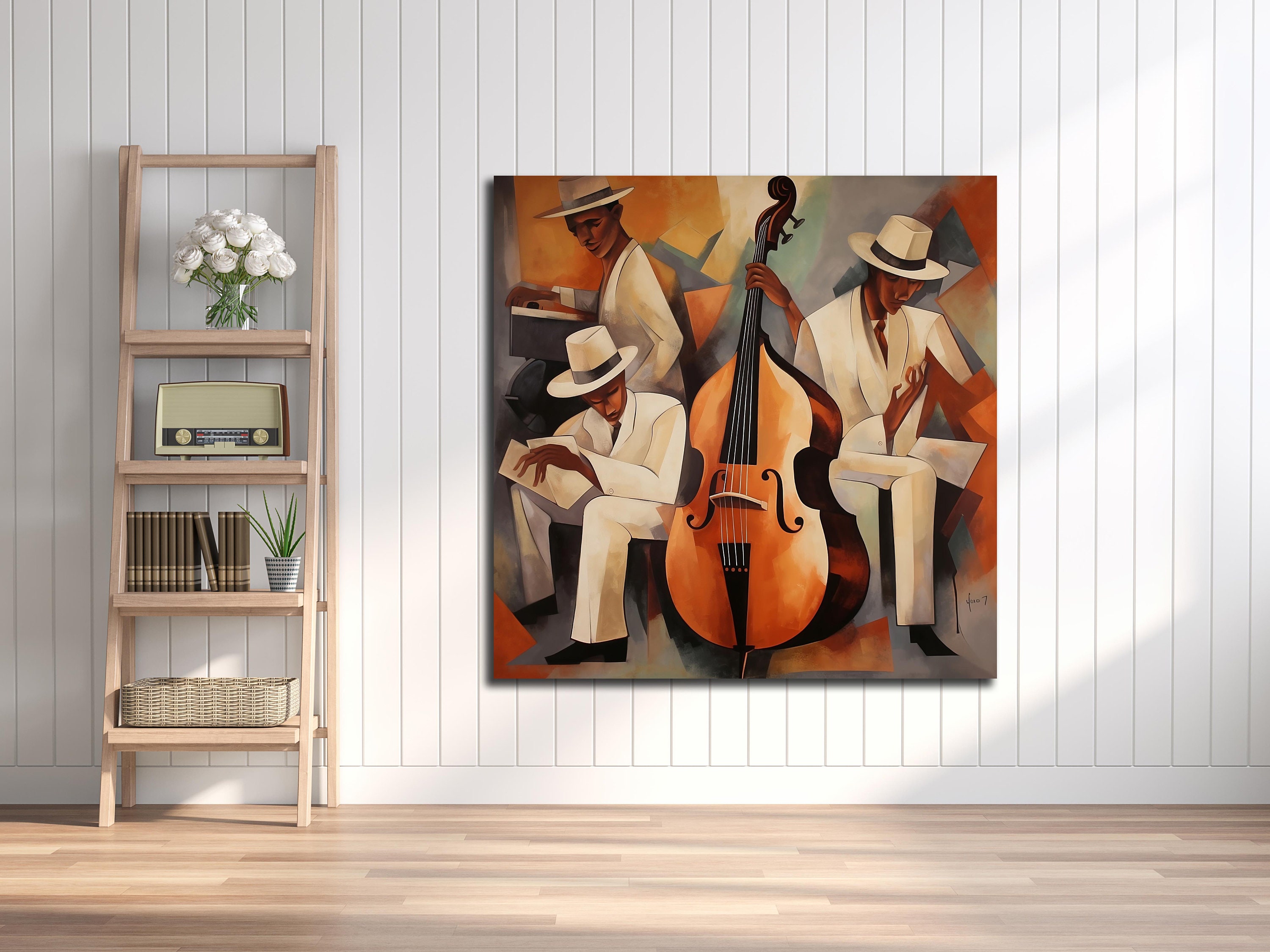 Violin Music Colourful Oil Painting Style Canvas Print, Classical Music ...