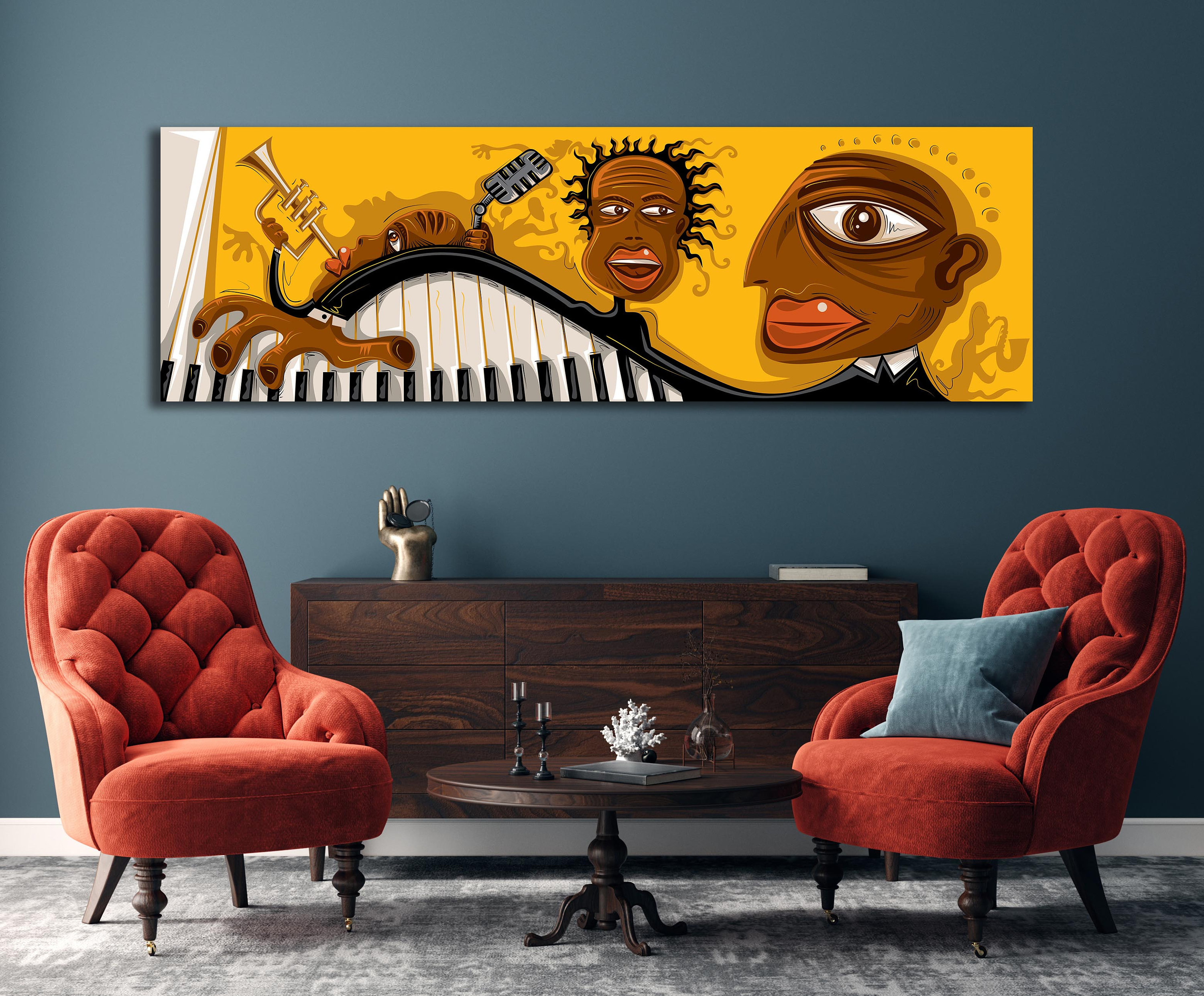 African Pianist, Jazz Singer Wall Poster, African Music Wall Decor ...