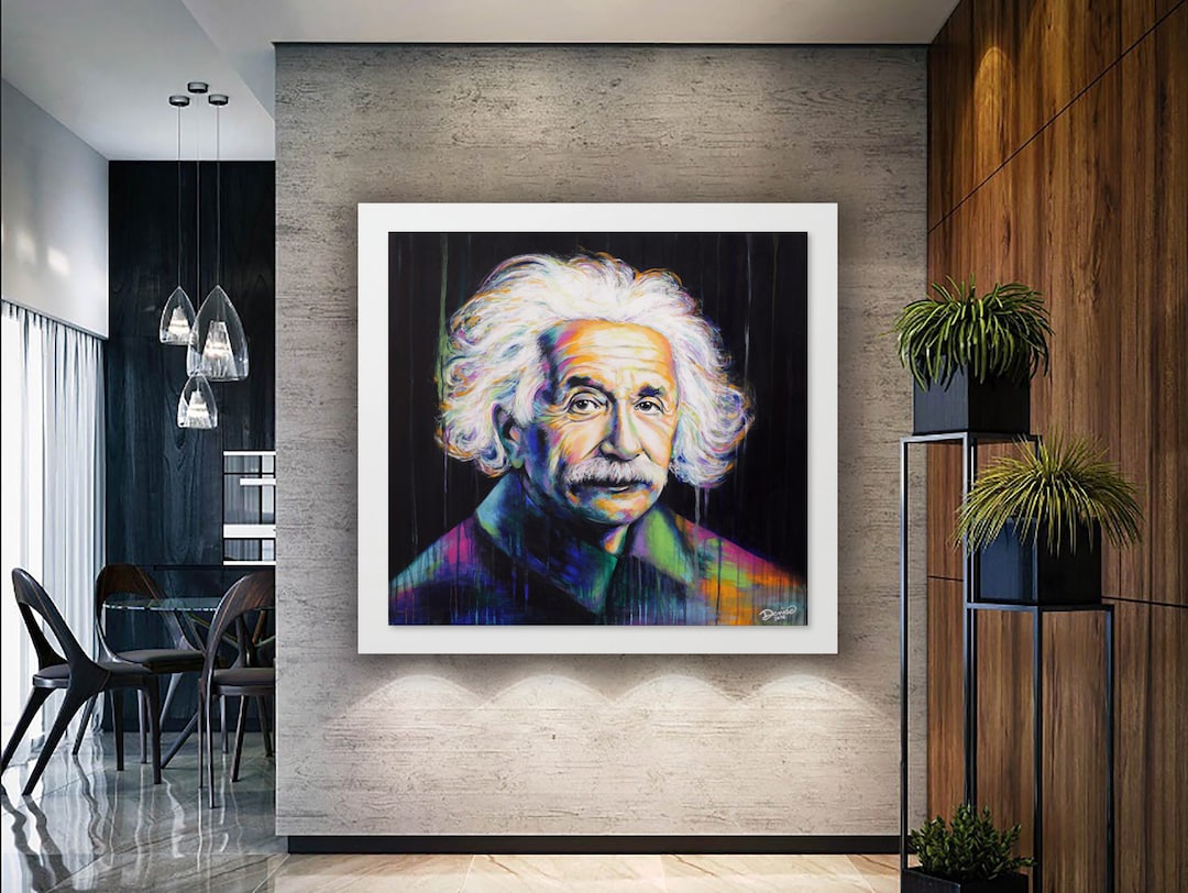 Albert Einstein Print Art, Einstein Paintings on Canvas, Science Wall Art - Etsy