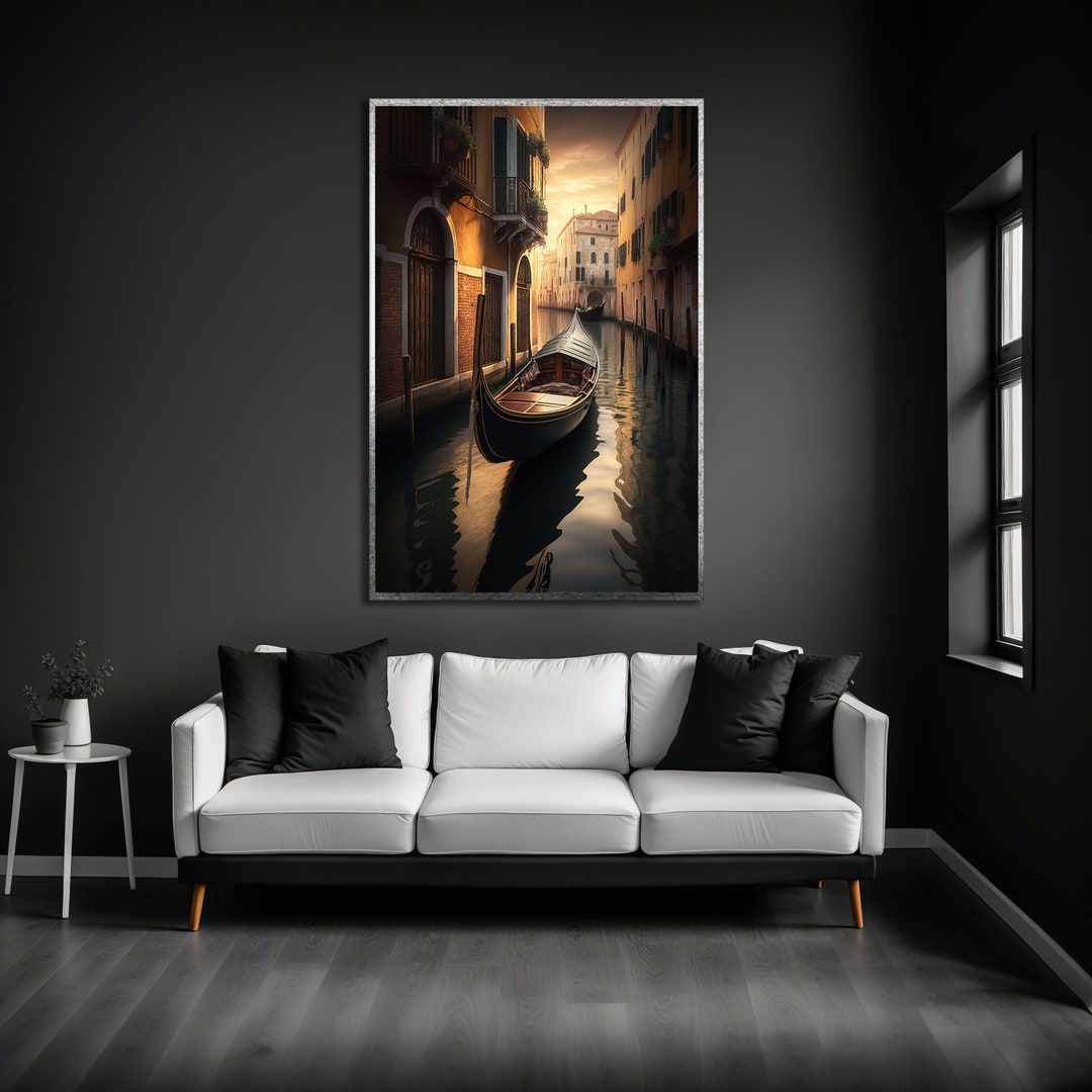Venice Italy Wall Art, Venice Waterway Landscape Italy Canvas Art ...