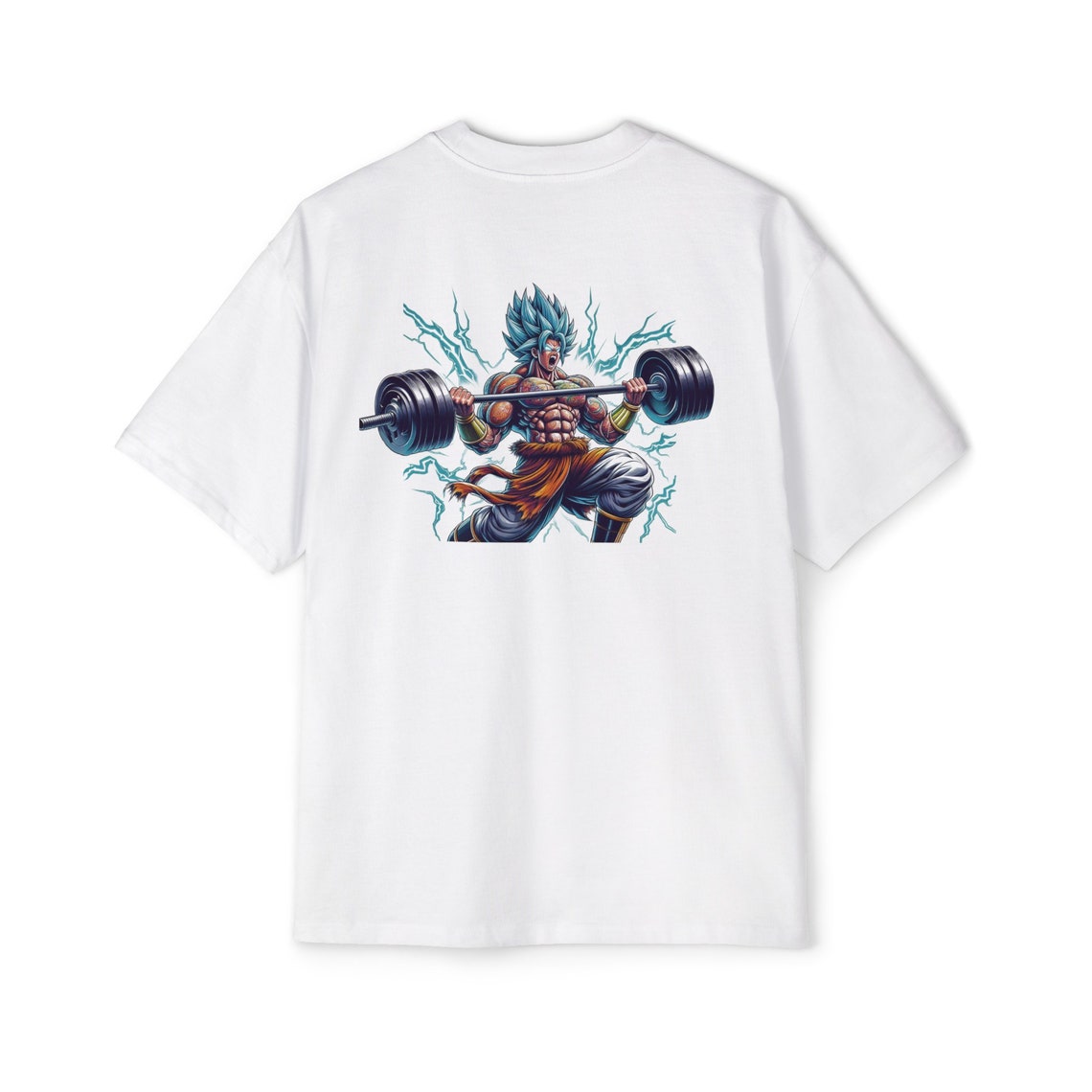 Dragon Ball T-shirt, Goku With Tattoos Lifting Weight, Personalized ...